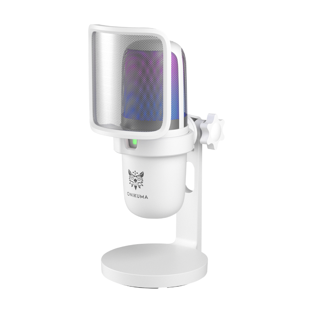 ไมโครโฟน Onikuma Microphone Hoko RGB M730 White