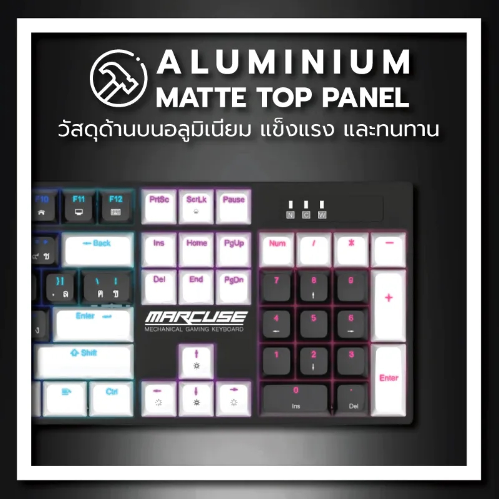 คีย์บอร์ดเกมมิ่ง Signo Mechanical MARCUSE KB-727 Black/Red (Blue Switch)
