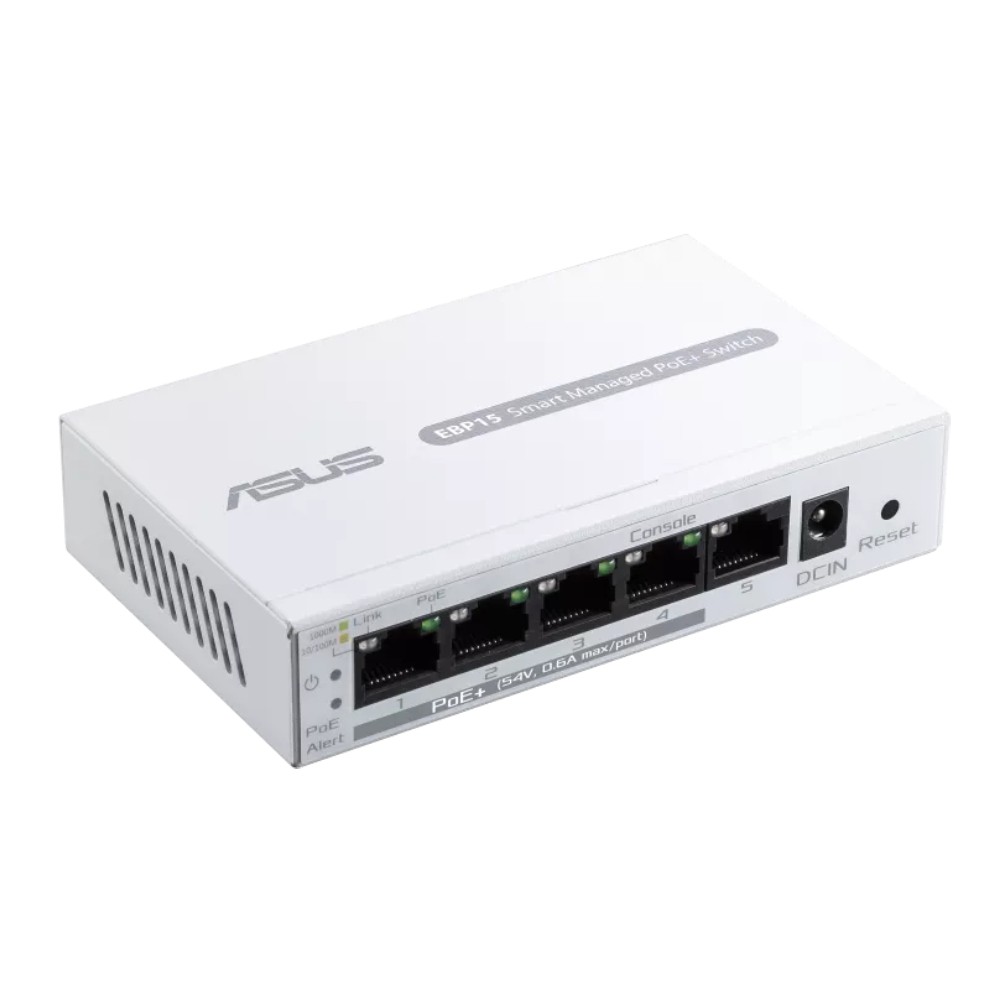 สวิตช์ฮับ Asus Network EBP15 5-Port GbE smart managed PoE+