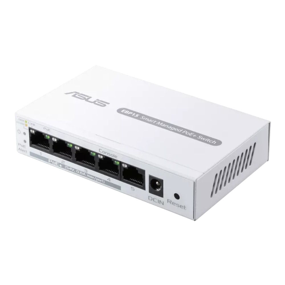 สวิตช์ฮับ Asus Network EBP15 5-Port GbE smart managed PoE+