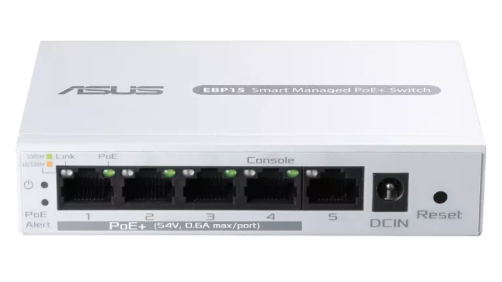 สวิตช์ฮับ Asus Network EBP15 5-Port GbE smart managed PoE+