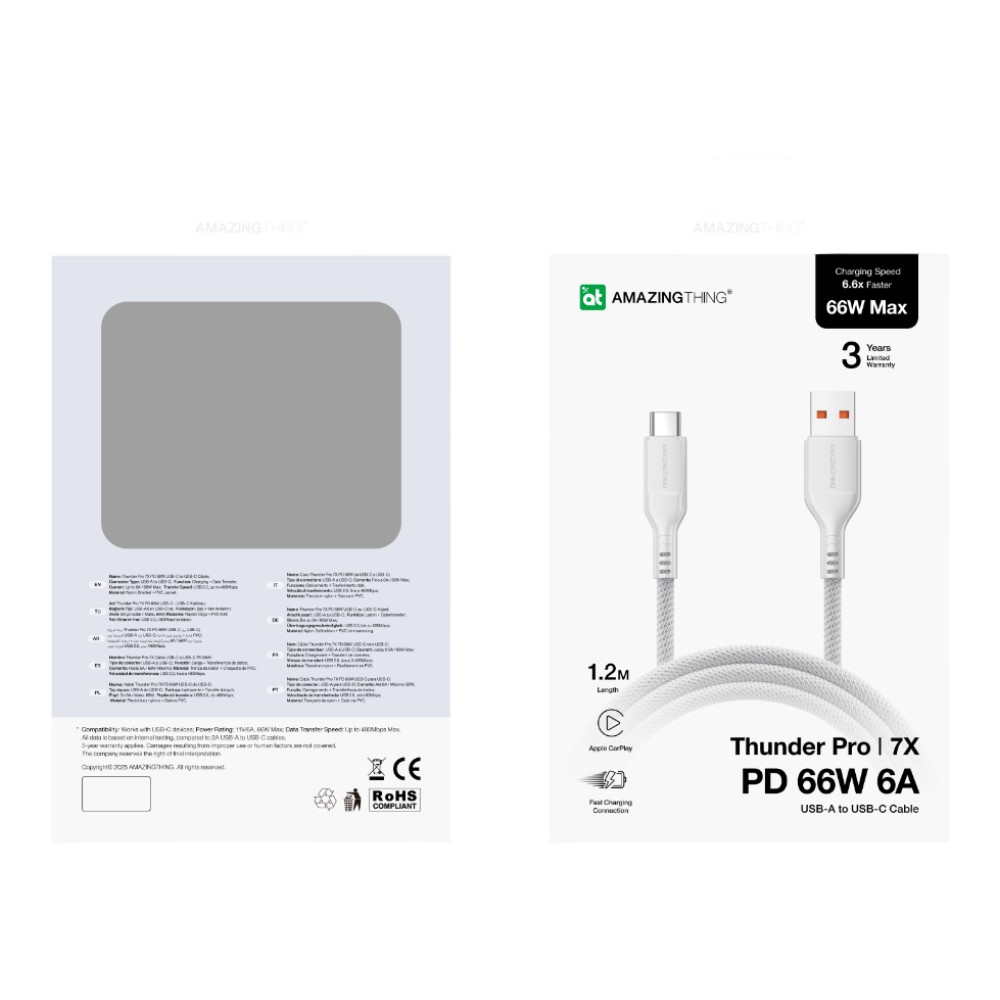 สายชาร์จ AMAZINGthing USB-A to USB-C Cable 66W Thunder Pro I 7X 1.2M ...
