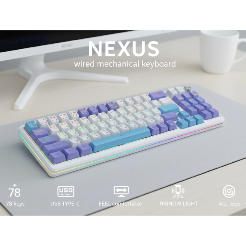 คีย์บอร์ดเกมมิ่ง Neolution E-Sport NEXUS Black color (Red Switch ...