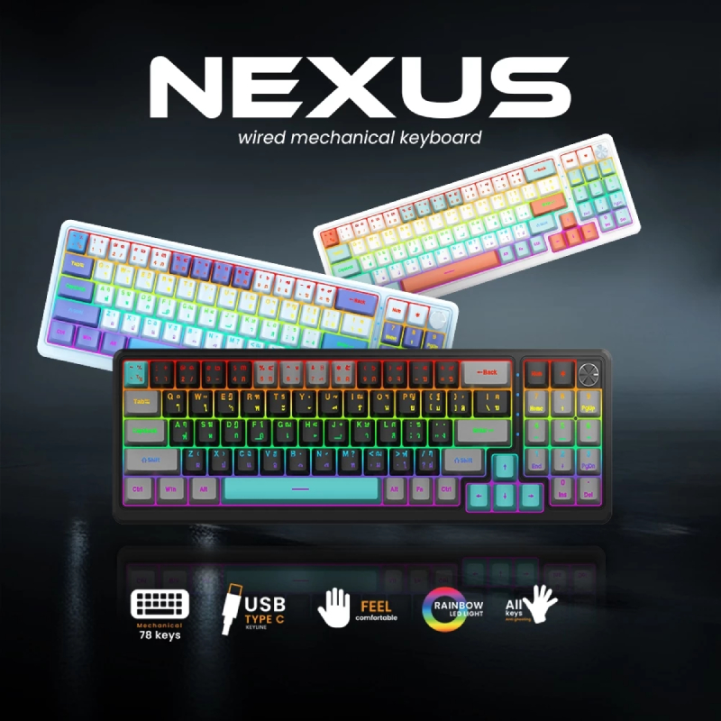คีย์บอร์ดเกมมิ่ง Neolution E-Sport NEXUS Black color (Red Switch) | Education Studio7