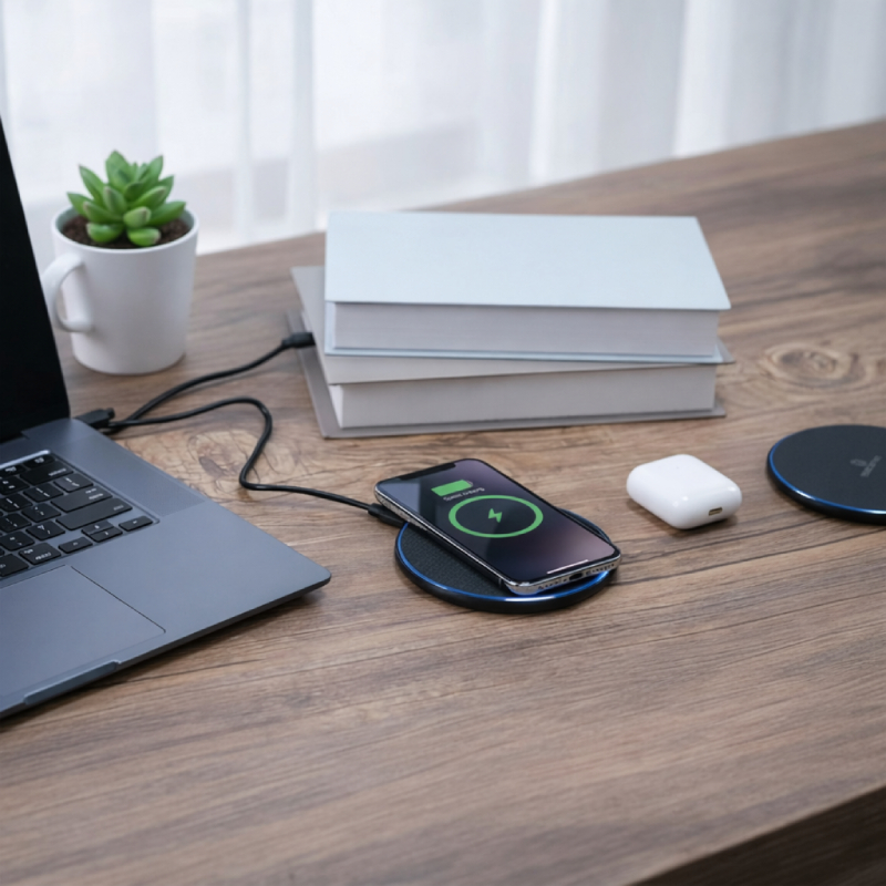 แท่นชาร์จไร้สาย TECHPRO Wireless Charger 15W Black