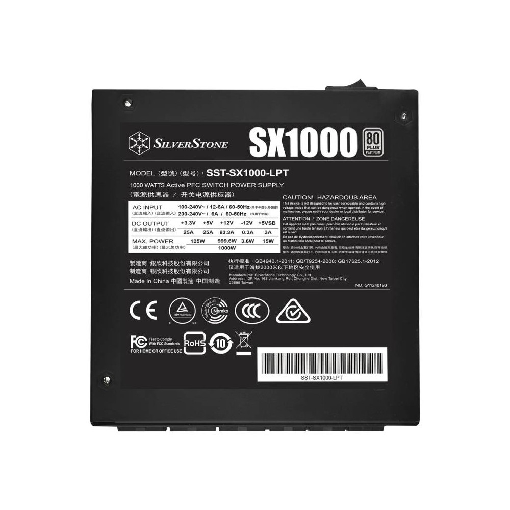 Silverstone Power Supply SX1000 1000Watt 80 Plus Platinum - 5 Year