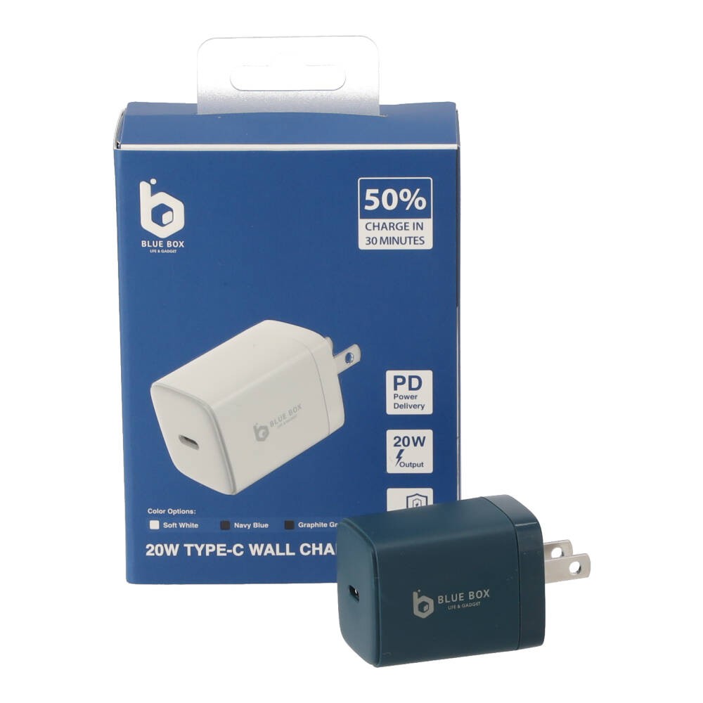 อะแดปเตอร์, หัวชาร์จ Blue Box Wall USB Charger 1 USB-C PD20W Navy Blue