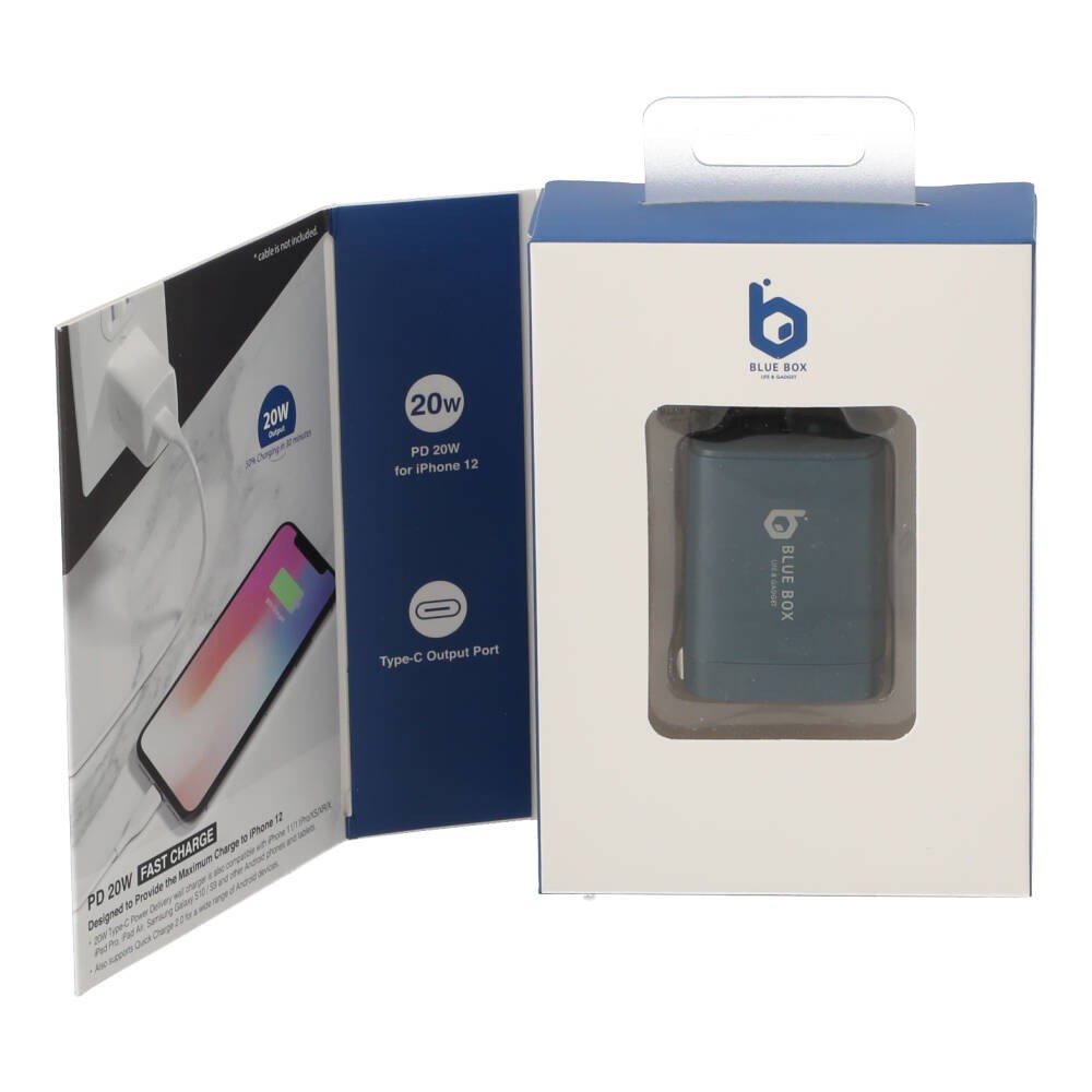 อะแดปเตอร์, หัวชาร์จ Blue Box Wall USB Charger 1 USB-C PD20W Navy Blue