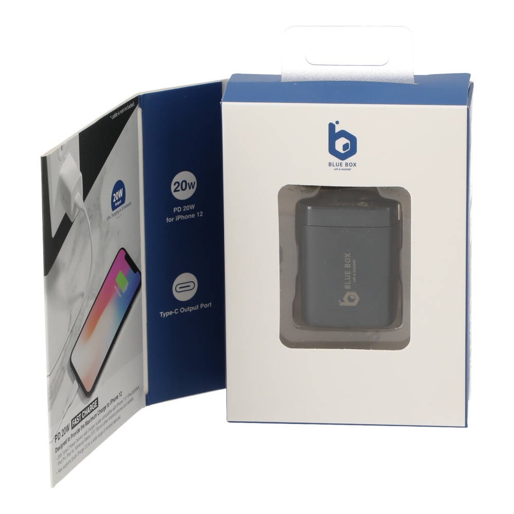 อะแดปเตอร์, หัวชาร์จ Blue Box Wall USB Charger 1 USB-C PD20W Graphite Black