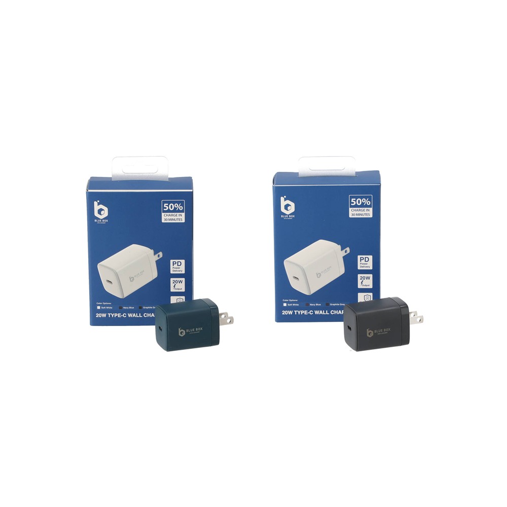 อะแดปเตอร์, หัวชาร์จ Blue Box Wall USB Charger 1 USB-C PD20W Graphite Black