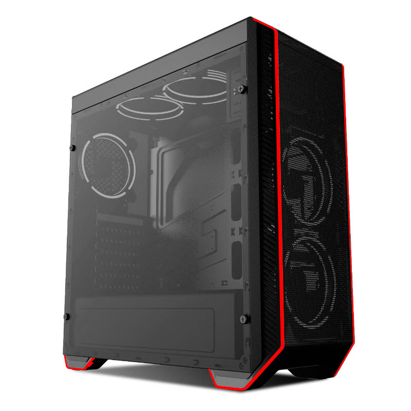 Plenty Computer Case THOR Black/Red (TH06KRD)