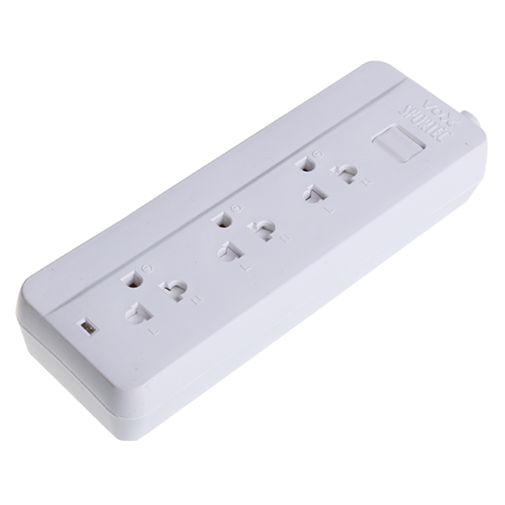 Vox Plug 3 Way 1 Switch 3M. Sportec White