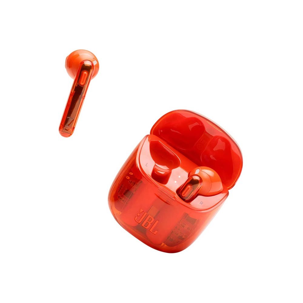 หูฟังไร้สาย JBL Earbud TWS T225 Ghost Edition Clear Orange